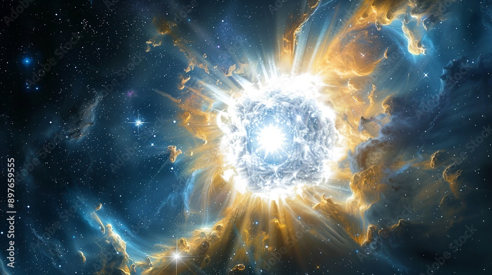 Captivating image of a white dwarf, illustrating the dense and bright ...