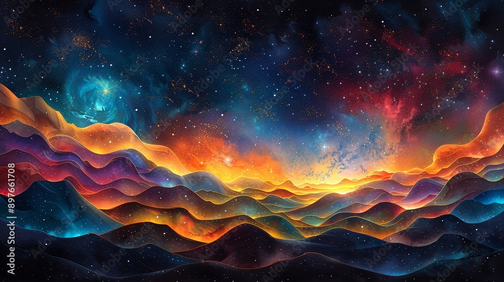 Detailed background of spacetime with its warping and bending effects ...