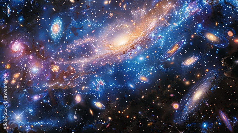 Mesmerizing image of intergalactic space with vast voids and clusters ...