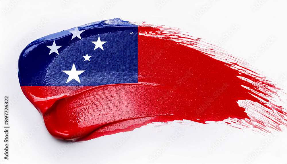 Paint stain in the colours of the Samoan flag Stock Photo | Adobe Stock