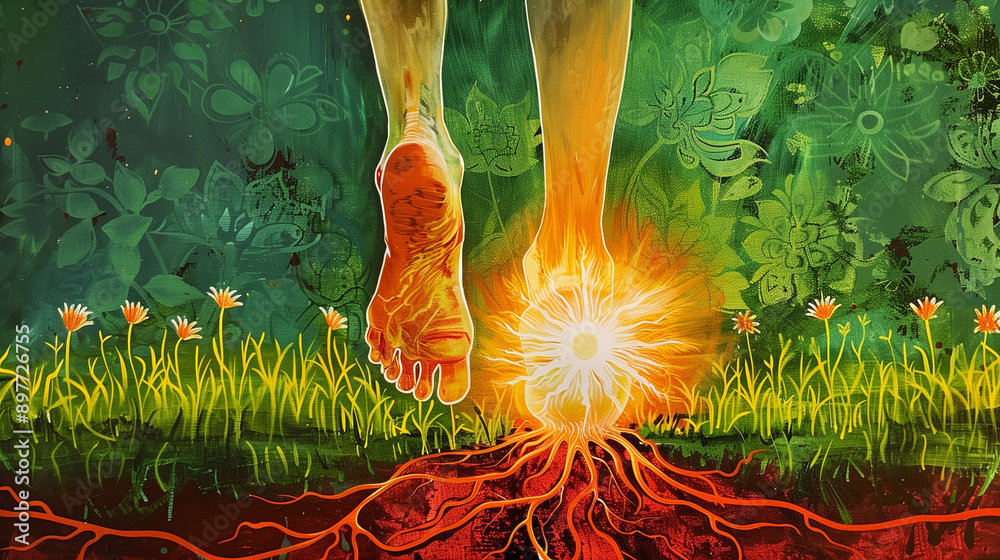 grounding rooting earthing - walking barefoot on earth to connect to ...