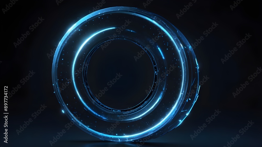 Holographic gateway in blue color. Magical gateway of imagination ...