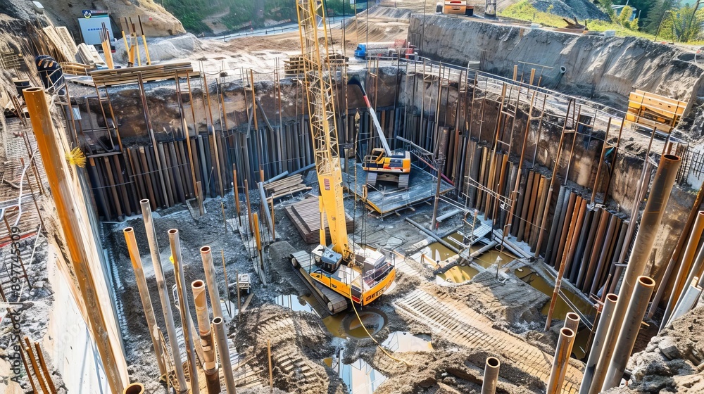 Civil Engineer Foundation Engineering Deep foundation construction with ...