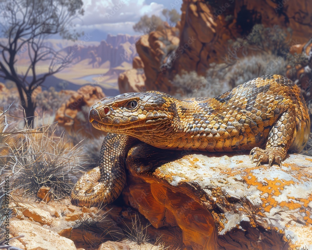 Majestic Inland Taipan Serpent on Rocky Outcrop in Australian Outback ...