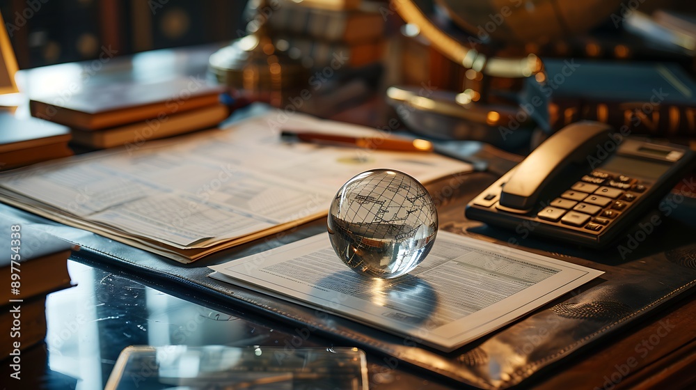 Stylish and Elegant Decorative Paperweight with Financial Documents and ...