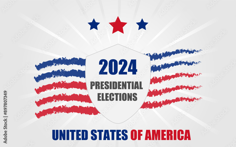 2024 US Presidential Election with shield image, 2024 US election ...