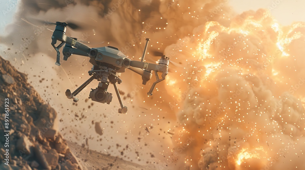 Soldier UAV operator launches army drone with bomb to drop into enemy ...