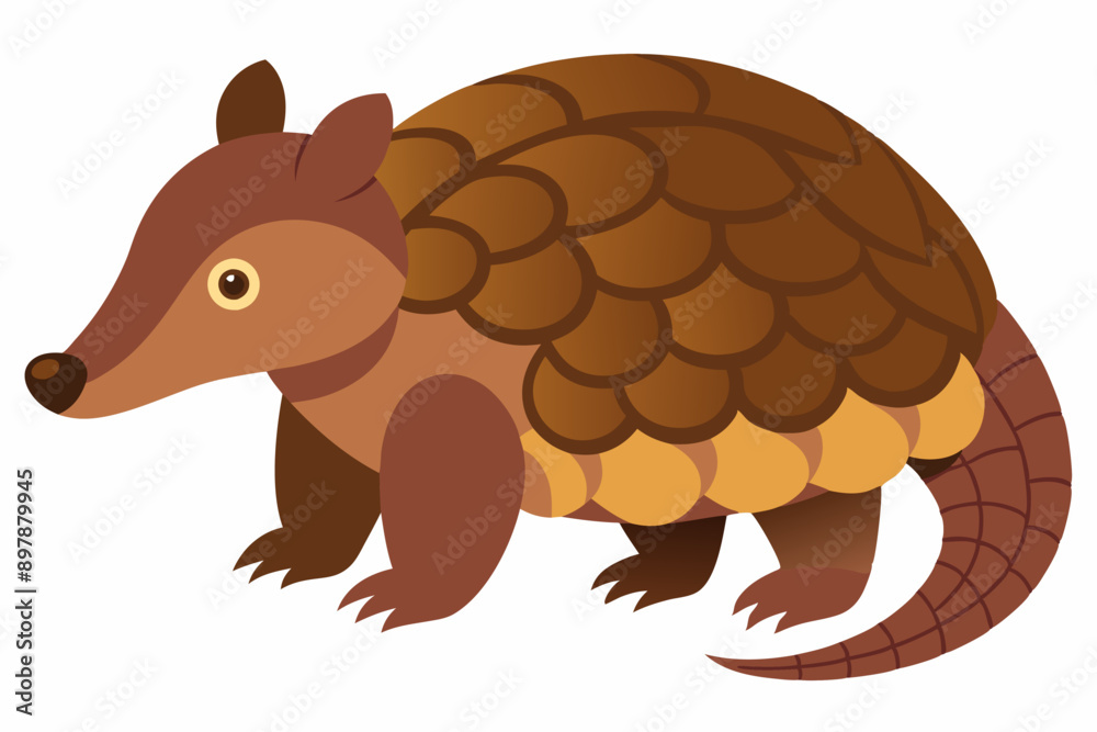 Funny Pangolin Cartoon Vector Illustration Clipart And Line Art Design ...