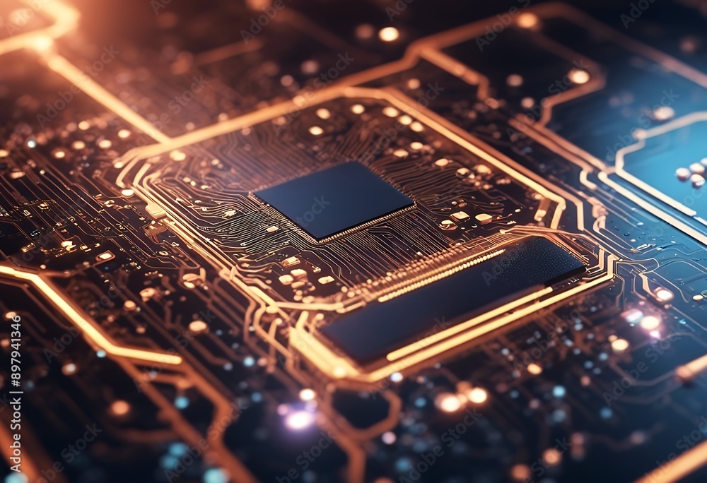circuits digits abstract connect modern circuit big nano perspective ...