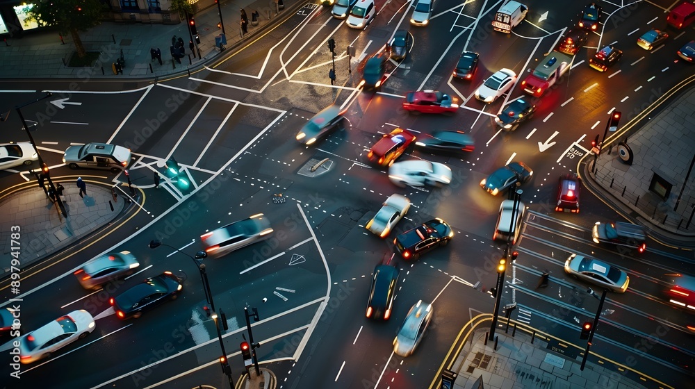 Chaotic Traffic Intersection with Signal Failure at Night Stock ...