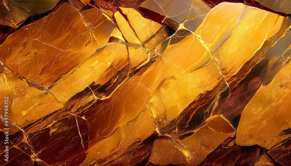 Flat lay abstract surface of brushed amber stone slab texture ...