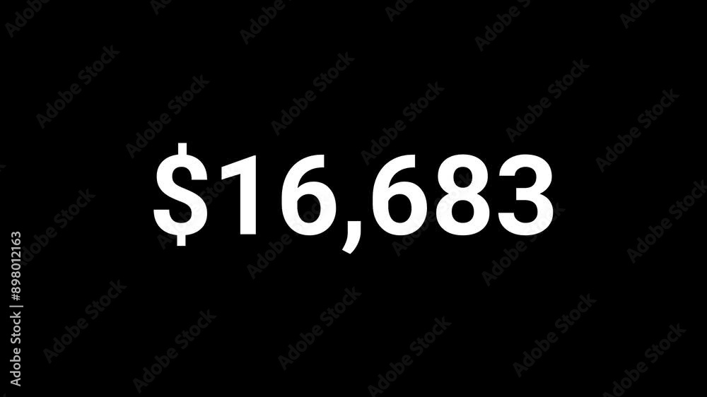 $100000 USD Counter Animation on Alpha Channel – Transparent Background ...