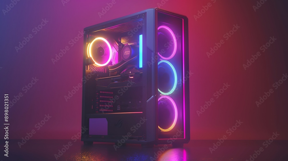 High performance mid tower PC case with tempered glass side panels and ...