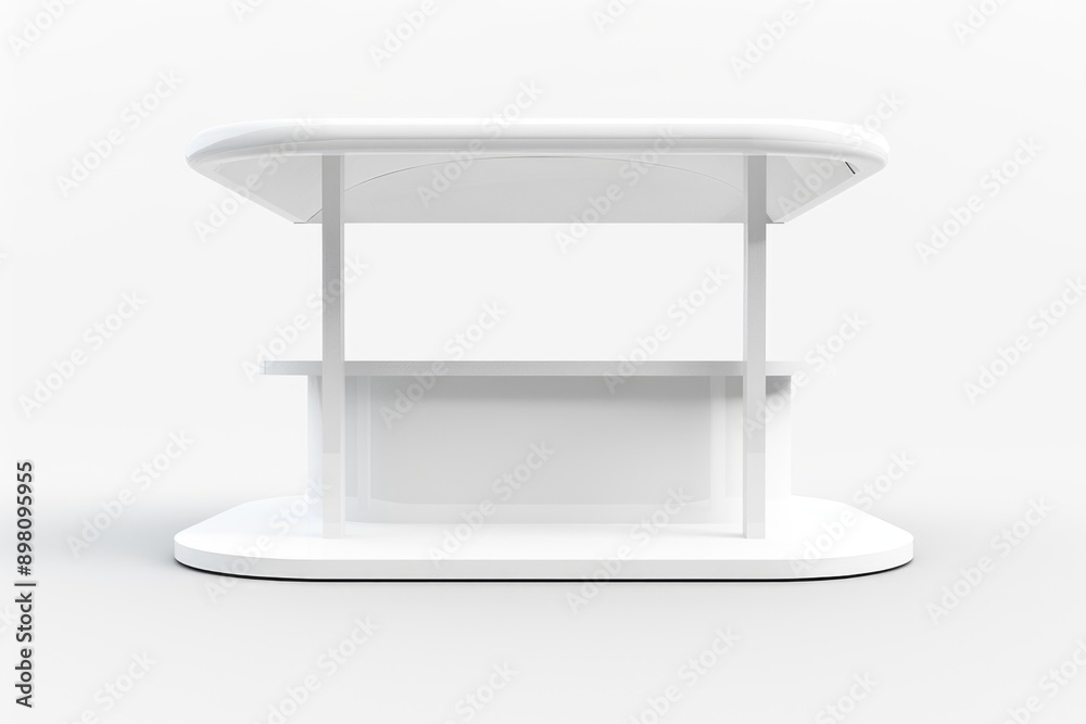 A modern, futuristic table with a cubist design. The sleek and ...