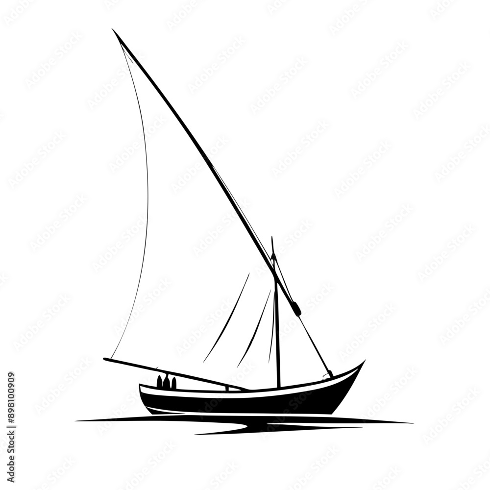 graceful felucca wooden boat, nile river travel, mediterranean ...