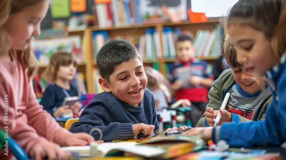 Foto de Inclusive education depicted by a classroom where students of ...