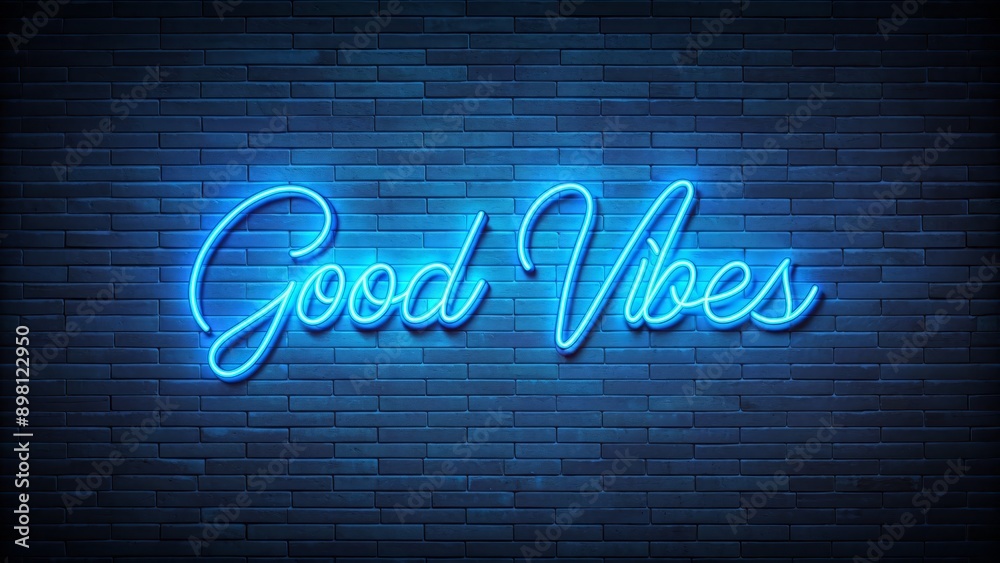 Vibrant blue neon light illuminates a modern minimalist background with ...