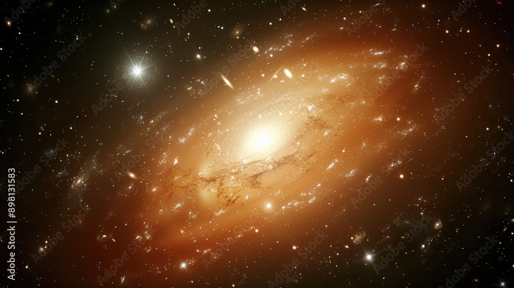 High-resolution image of an elliptical galaxy with a smooth, glowing ...