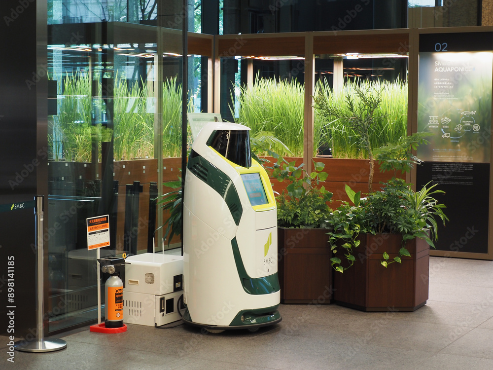 TOKYO, JAPAN - July 26, 2024: A Reborg-X robot from security company ...