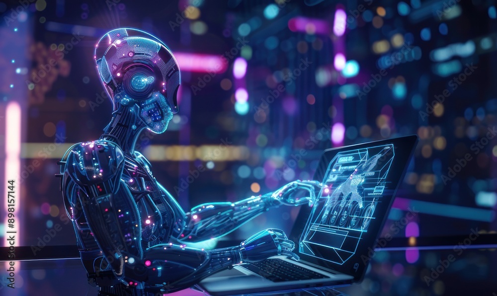 Artificial Intelligence AI Digitalant architect creating artificial intelligence web design with ...