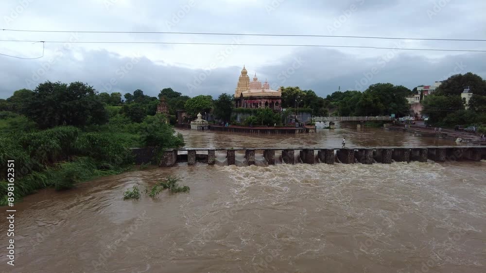 26 July 2024, Saswad, India, Sangameshwar (Lord Shiva) Temple in Rainy ...