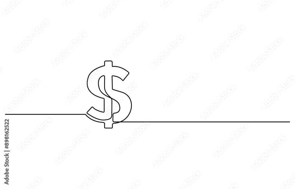 dollar money bag continuous line drawing. Hand holding coin continuous ...