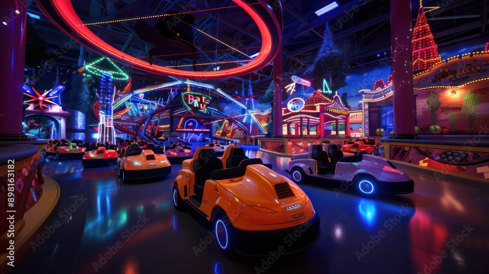 virtual reality theme park where visitors experience rides and ...