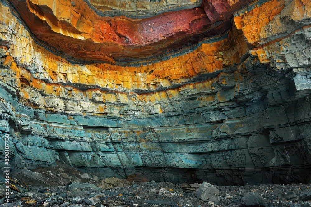 stunning geologic formation featuring vibrant layers of multicolored ...