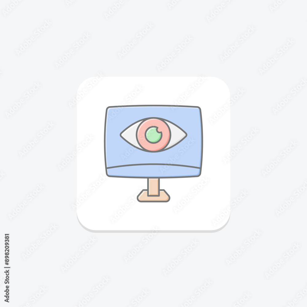 Cyber Monitoring lineal color icon , vector, pixel perfect, illustrator ...