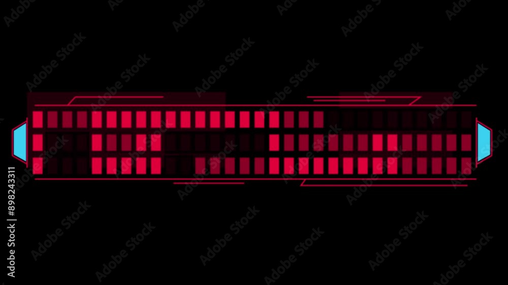 Animated red and blue neon lower thirds with a black background. The ...