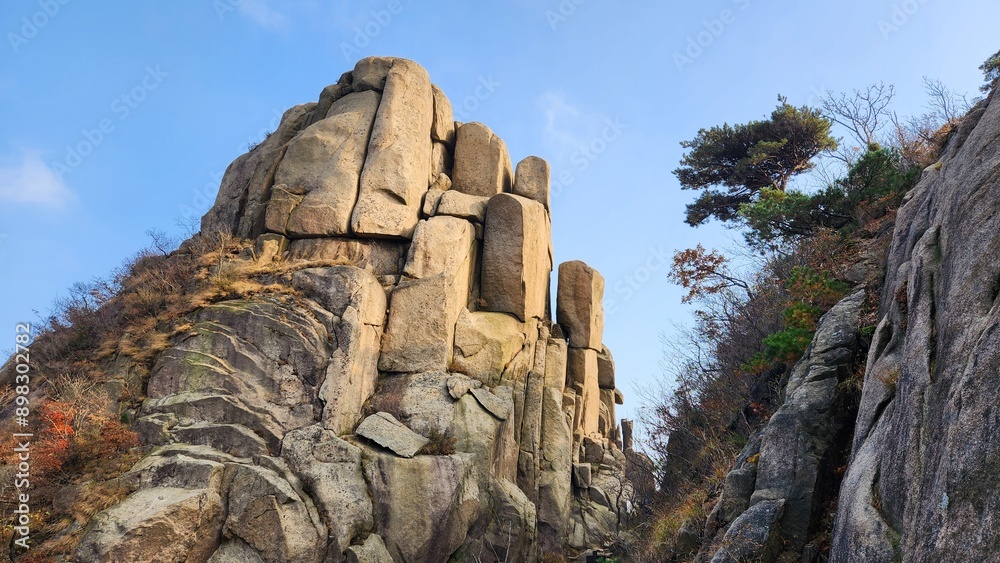 Image of summer scenery of Dobongsan Mountain near Seoul, Korea. Hiking ...