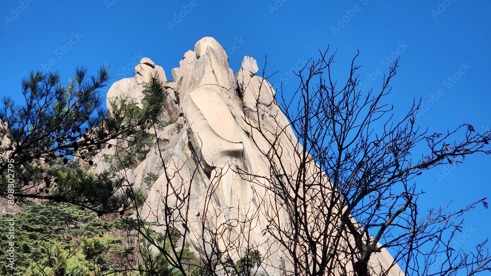 Image of summer scenery of Dobongsan Mountain near Seoul, Korea. Hiking ...