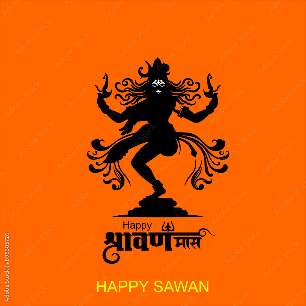 shubh sawan Shivratri creative poster Illustration Of Lord Shiva and ...