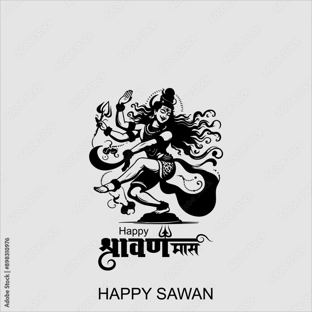 shubh sawan Shivratri creative poster Illustration Of Lord Shiva and ...