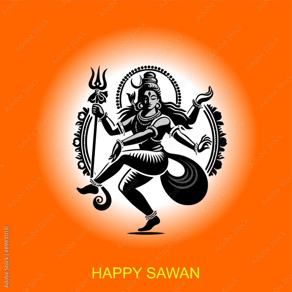 shubh sawan Shivratri creative poster Illustration Of Lord Shiva and ...