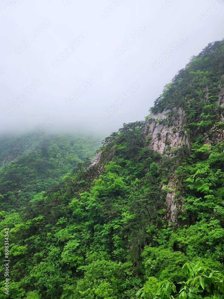 Aerial panorama view of Gyeryongsan mountain in Gohyeon city of South ...