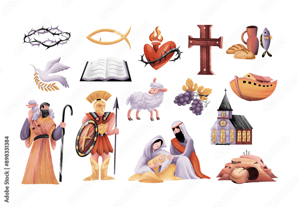 Christianity Illustration Pack for Bible Story, Church Sunday School ...