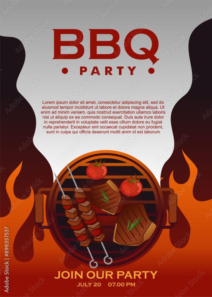 barbecue posters. bbq party invitations for summer bbq time ...