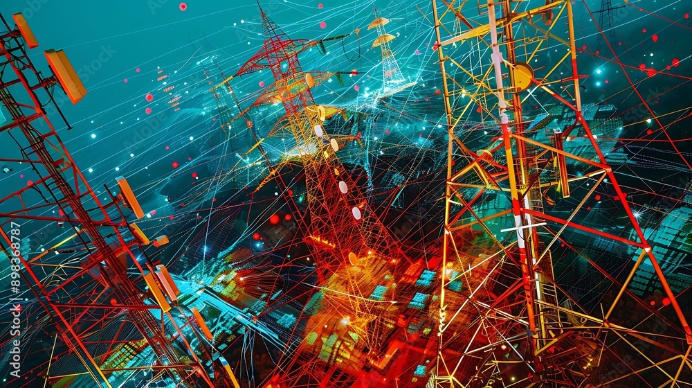 High resolution image of telecommunication network infrastructure ...