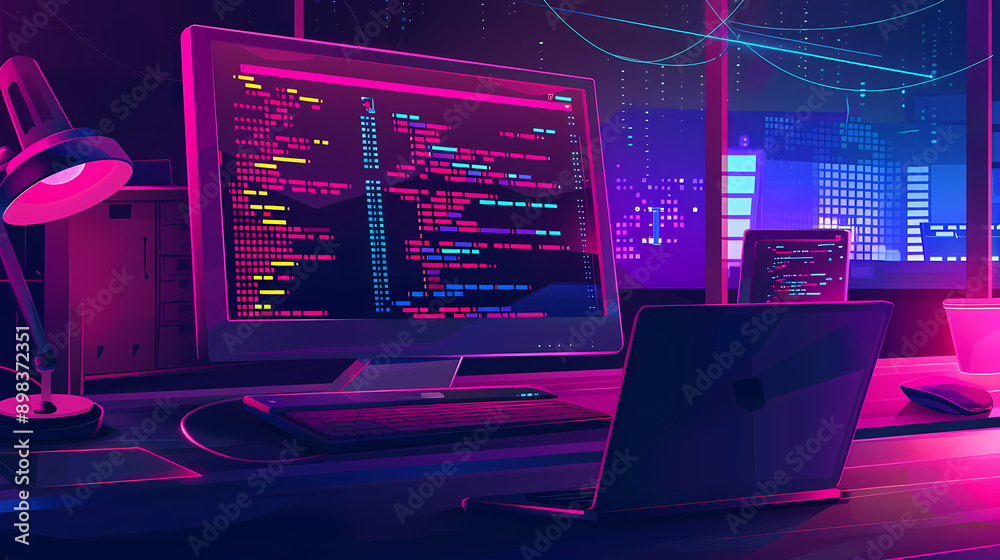 Idea of creating software or games on a computer or programming ...