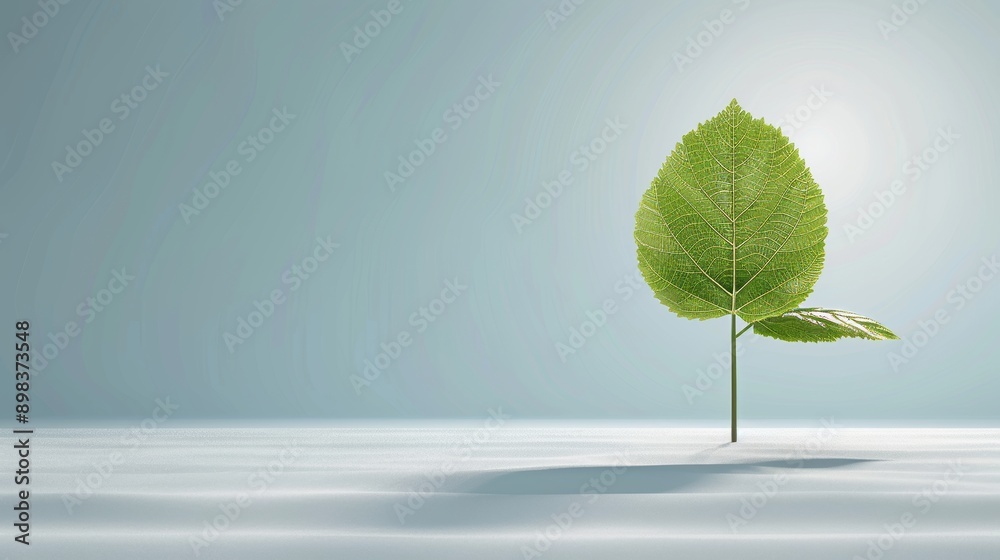 Flat vector illustration of a Bionic Leaf, an innovative artificial ...