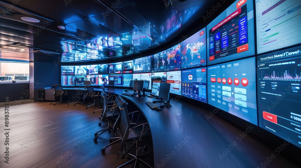 digital marketing war room with live social media feeds and performance ...