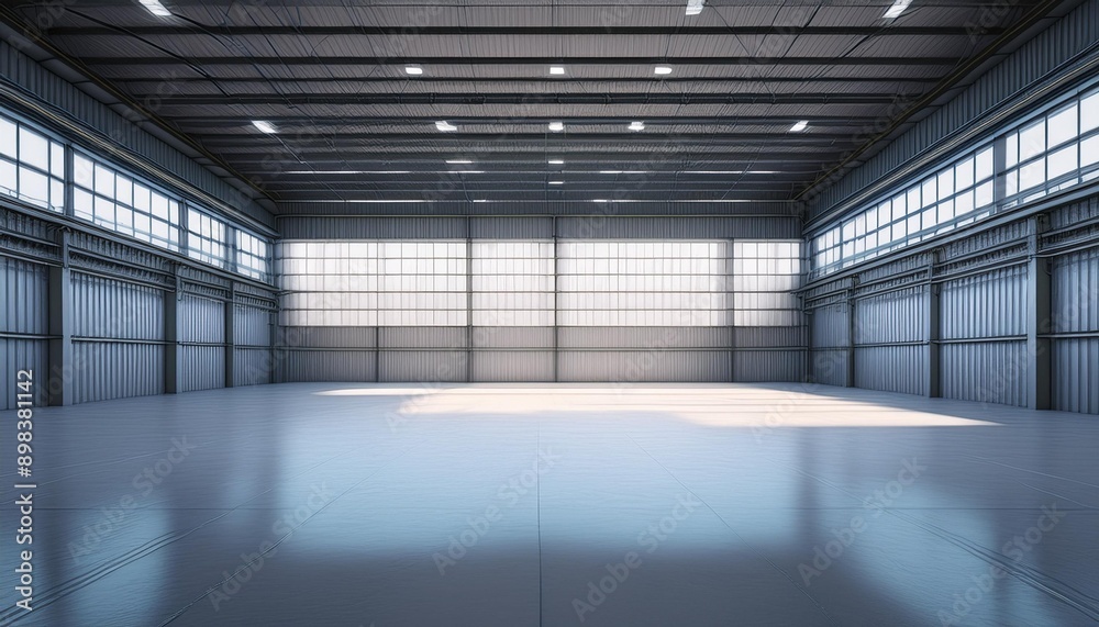 Empty building background. Empty industrial building. Empty industrial ...