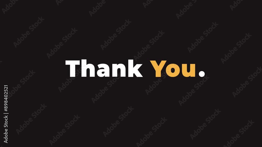 Thank You Message With Motion Graphic/ 4k animation of a thank you ...