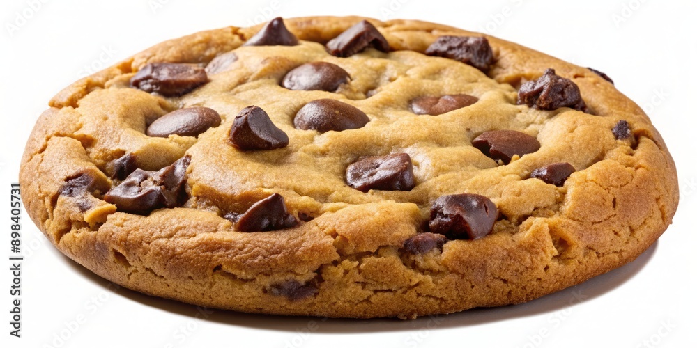 Freshly baked warm chocolate chip cookie with crispy edges and gooey ...