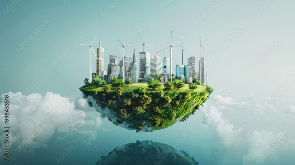 Alternative clean energy. Transition to environmentally friendly world ...