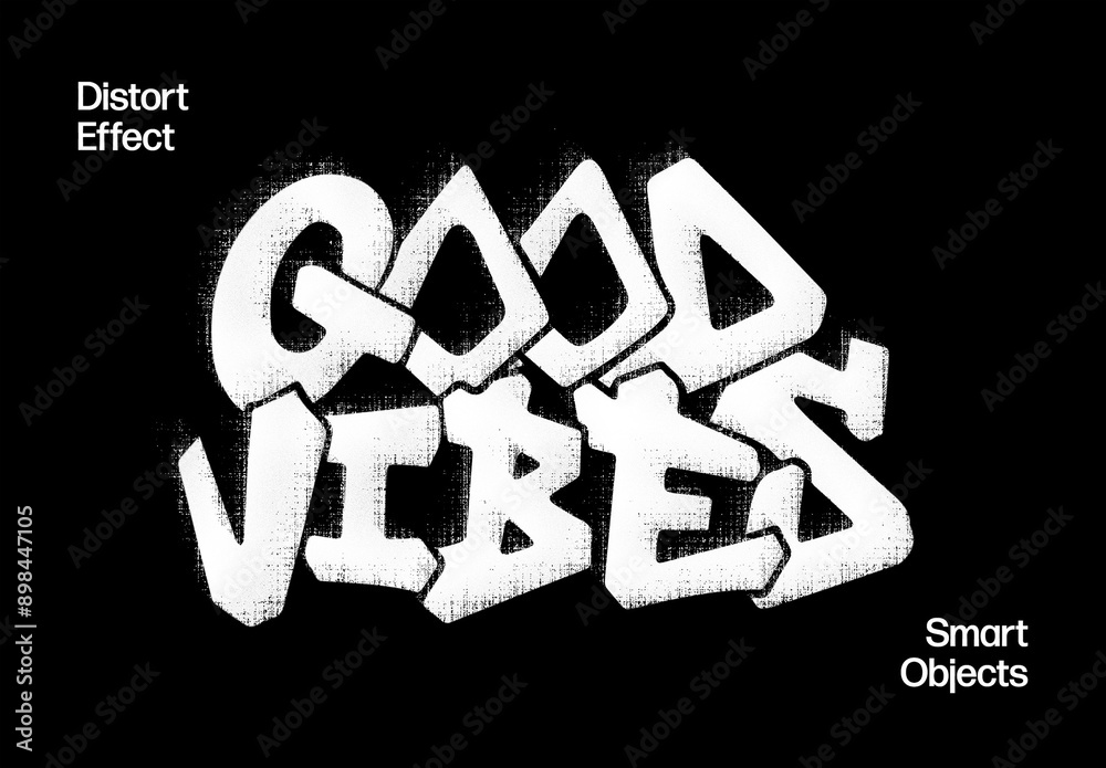 Distort Scanner Text And Logo Effect Mockup Stock Template | Adobe Stock