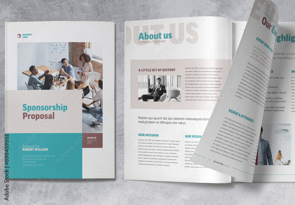 Sponsorship Proposal Brochure Template Stock Template | Adobe Stock
