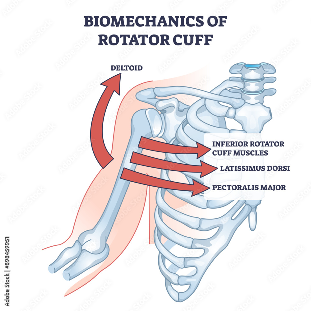 Biomechanics of rotator cuff and skeleton movement anatomy outline ...