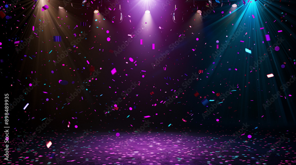 congratulation party celebration background with floating confetti and ...